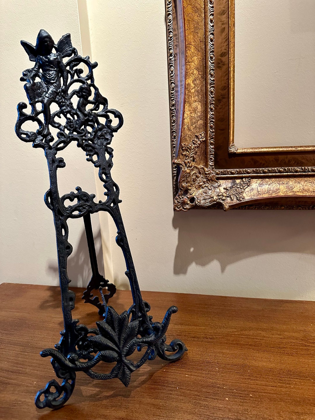 Large Vintage Cast Iron Picture Frame Holder / Cast Iron Art Stand - Etsy