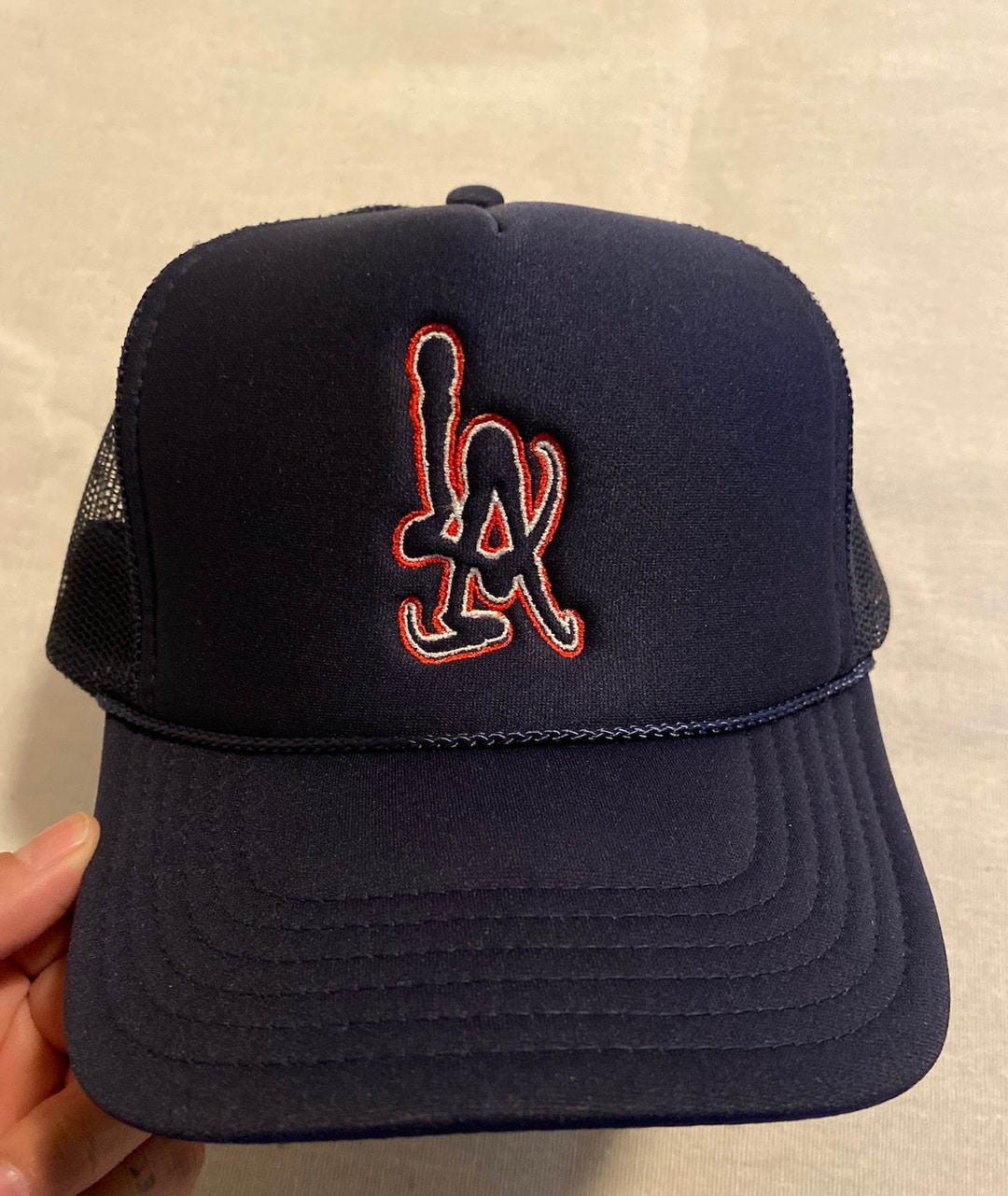 Custom LA Trucker Hat 5/panel Snapback /blue/burgundy/one Size Fits All ...