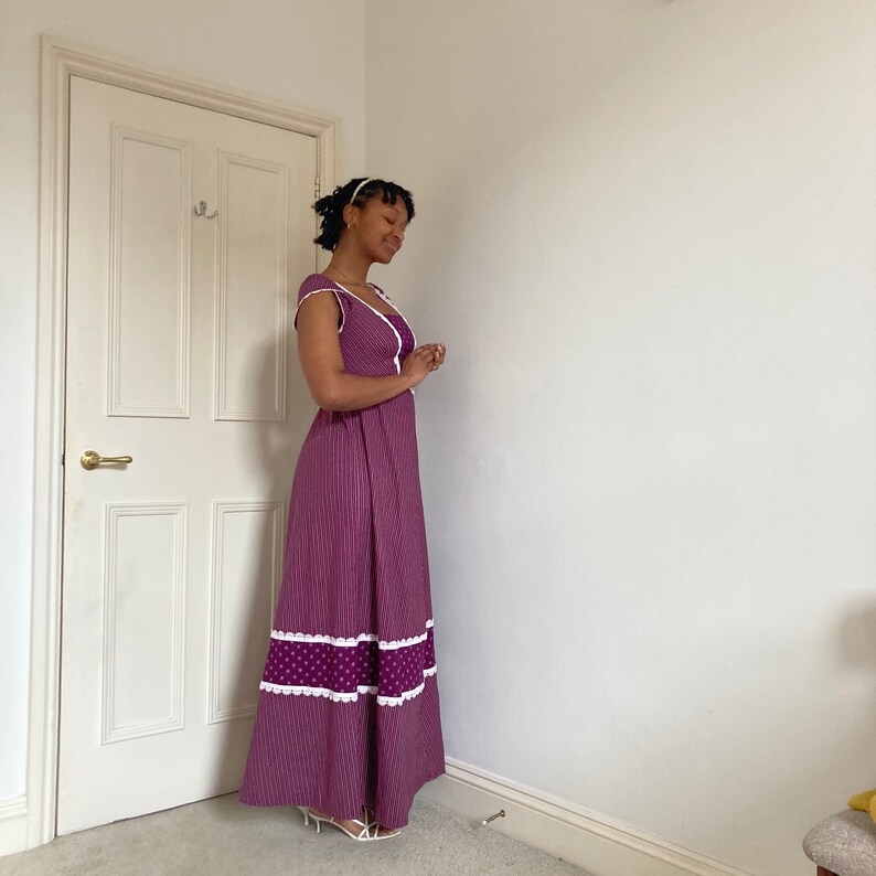 1970's Cottage Core Liberty London Hilda Hawaii Purple Prairie Dress - Etsy
