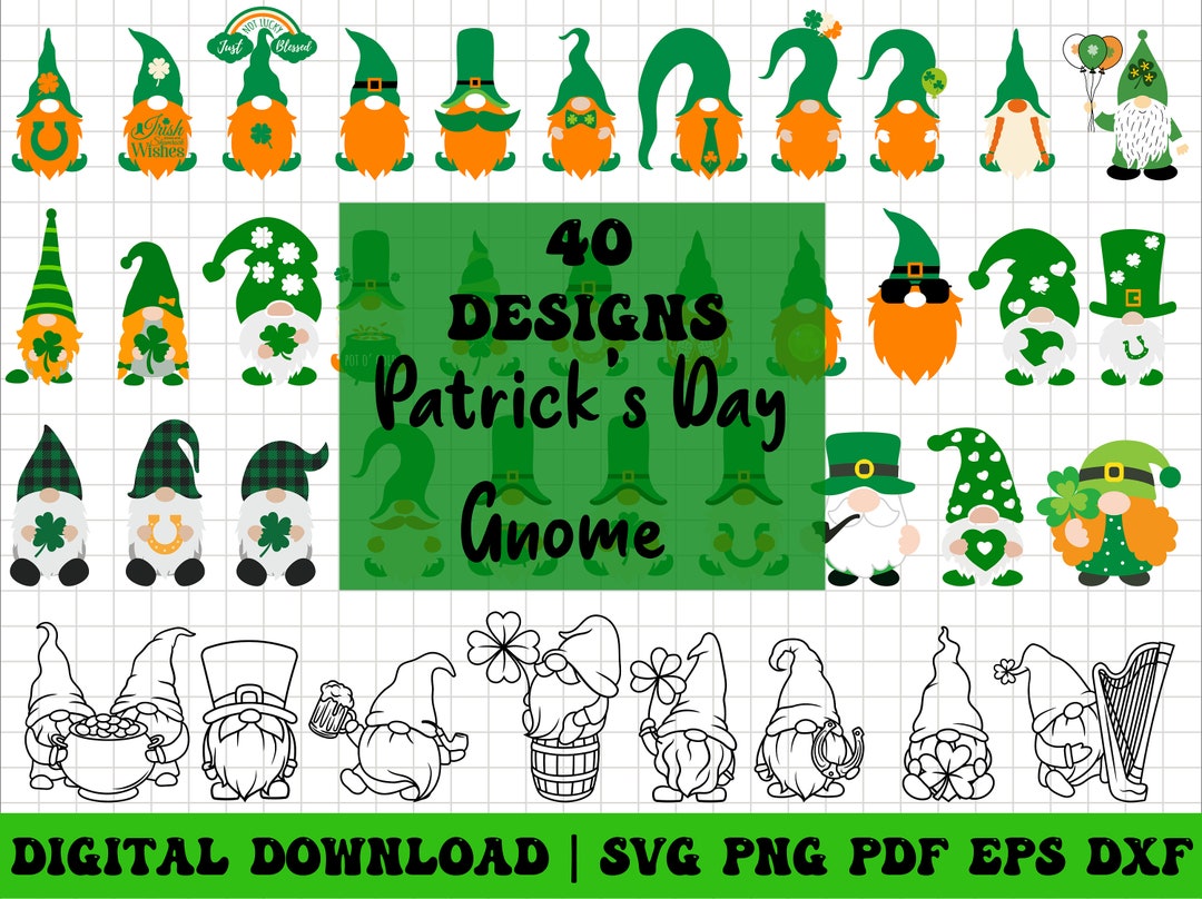 St Patrick's Day Gnome SVG, Laser Cut Files (digital Download) - Etsy