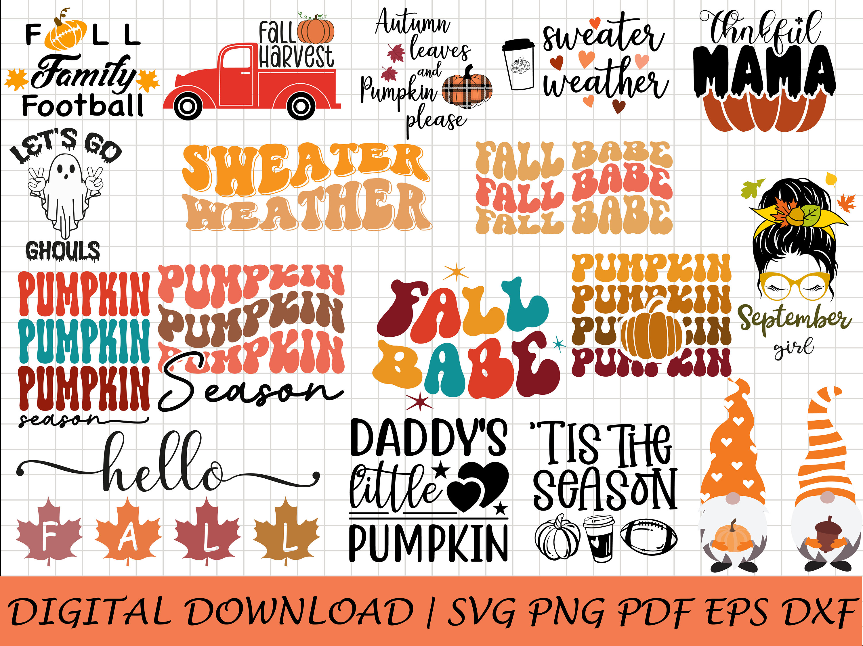 Fall SVG Bundle Fall Svg Autumn Svg Thanksgiving Svg Fall - Etsy