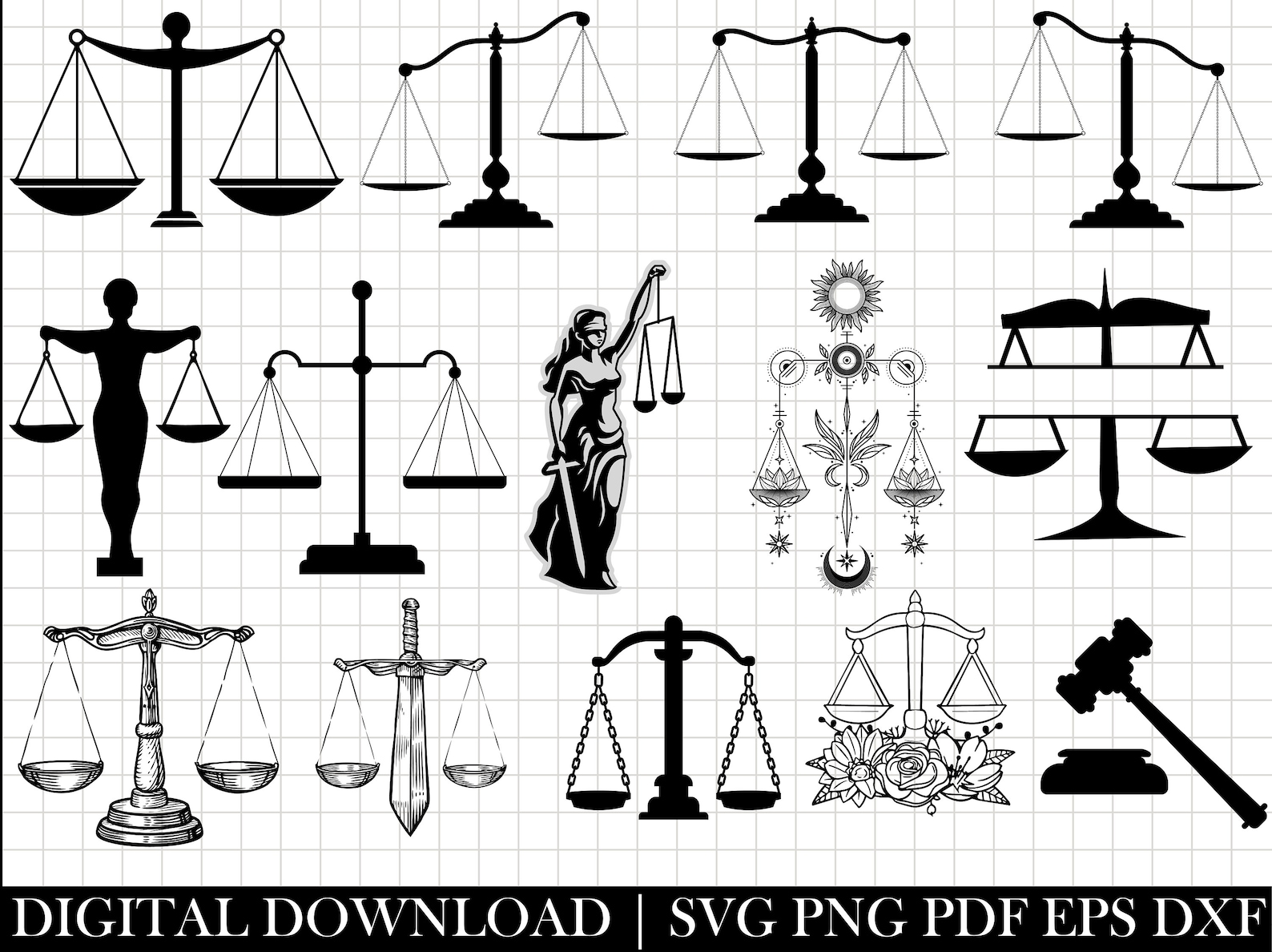 Justice SVG Bundle, Scale of Justice SVG, Law Svg, Lady Justice Svg ...