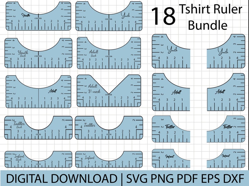 Tshirt Ruler Big Svg Bundle, Tshirt Alignment Tool Svg, Tshirt ...