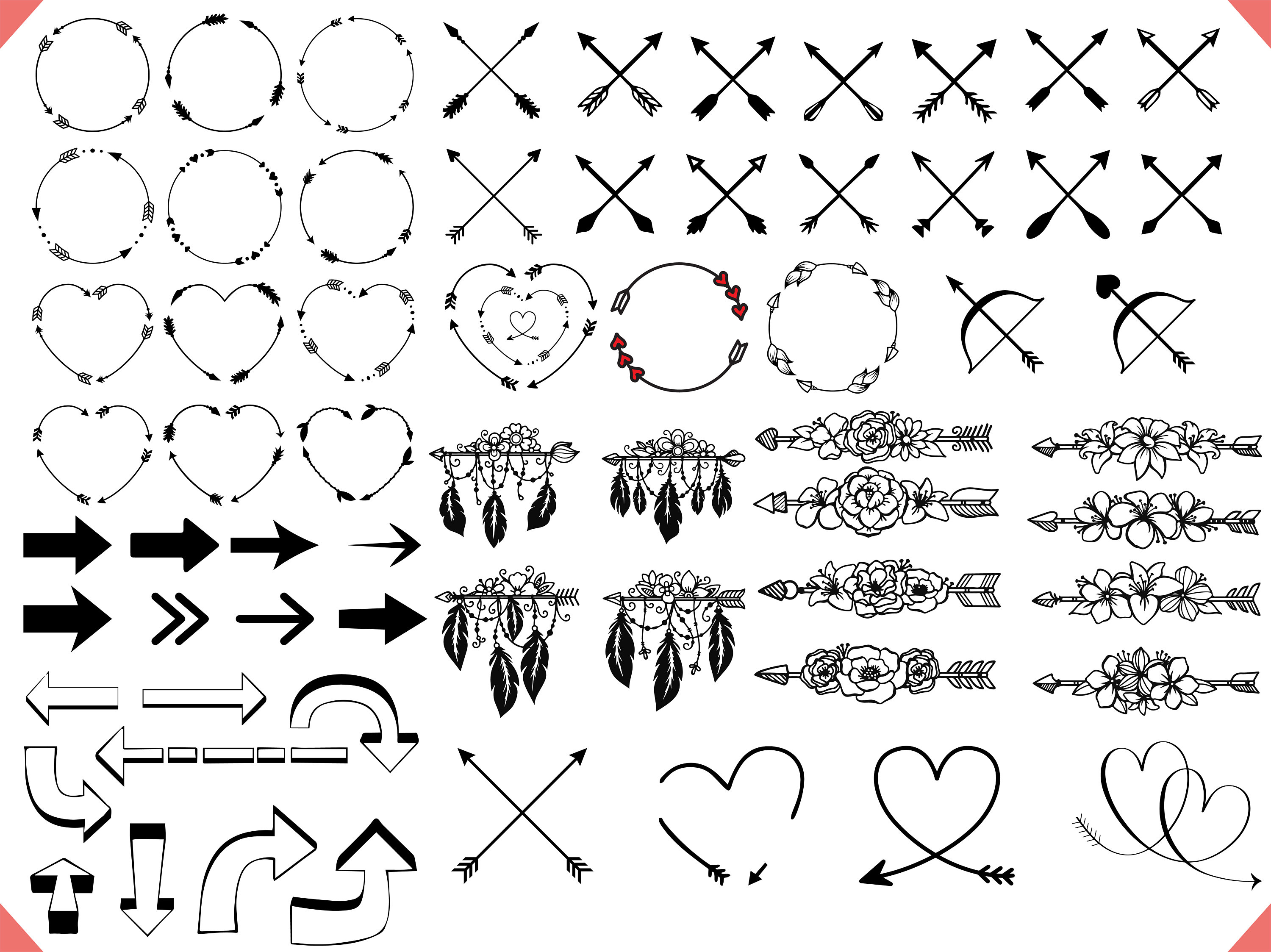 Pfeile SVG Bundle, Bogenschießen Pfeile SVG Bundle, Pfeil SVG, Bogen ...