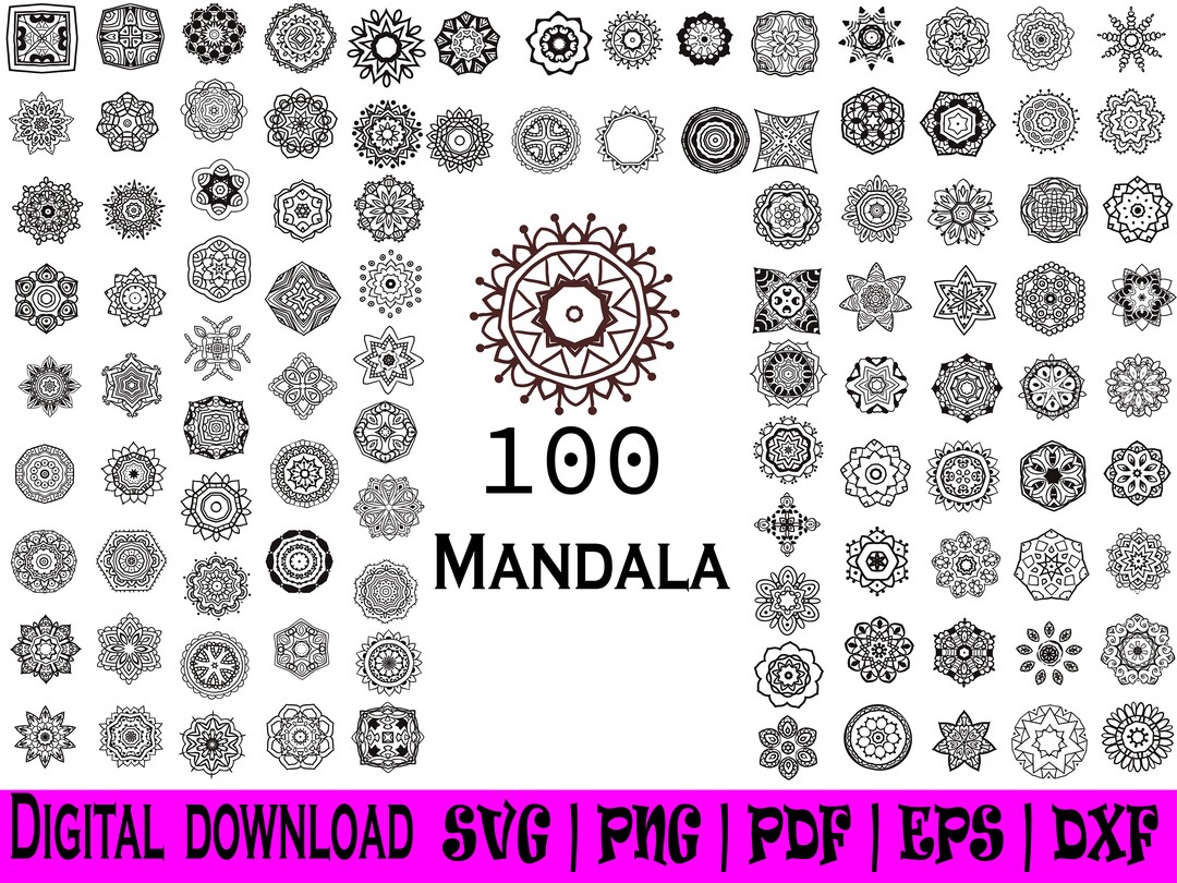 100 Mandala SVG Bundle, Flower Cut File (digital Download) - Etsy