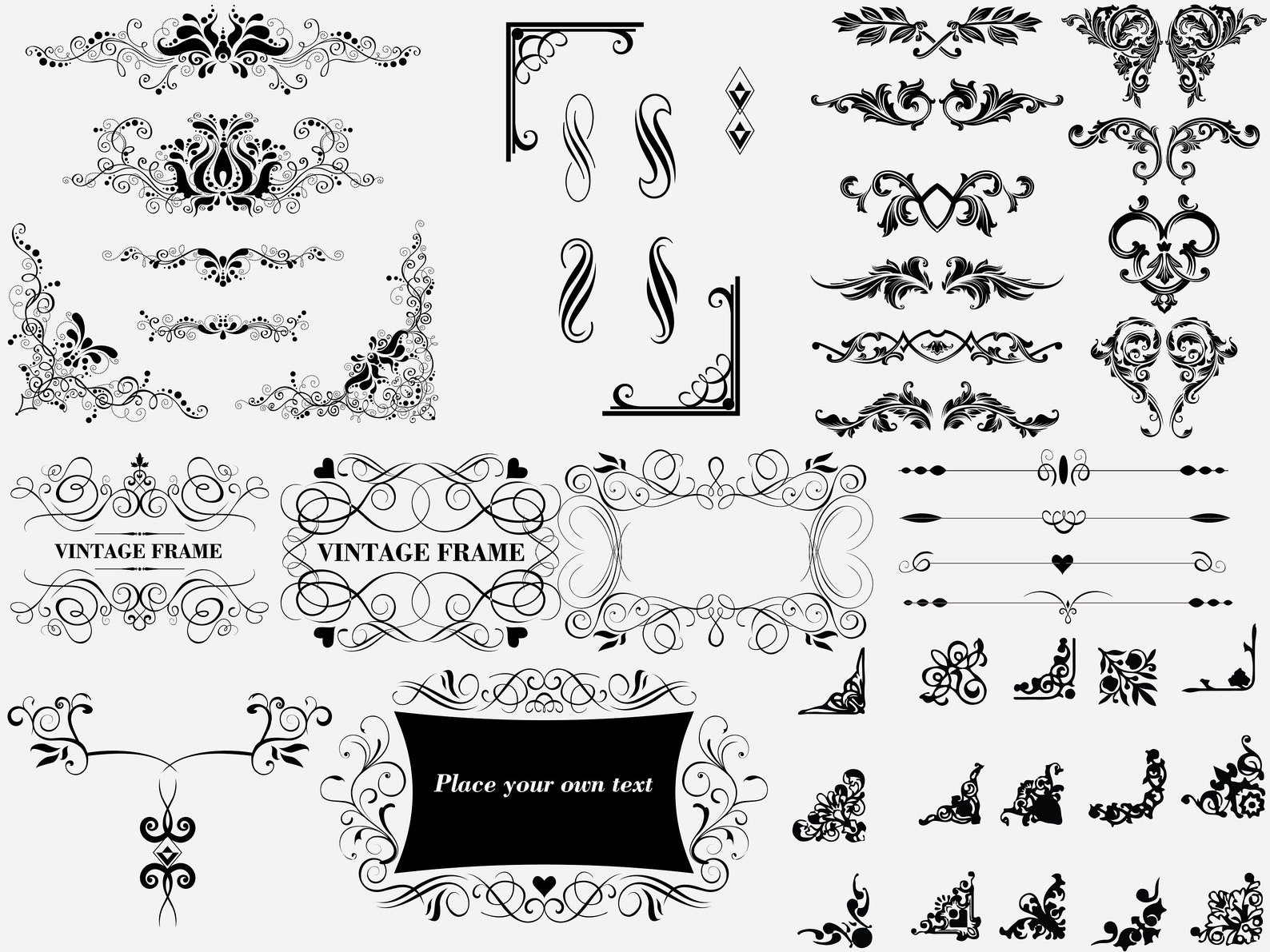 Decorative Elements SVG, Ornaments Svg, Flourishes SVG, Swirls SVG ...