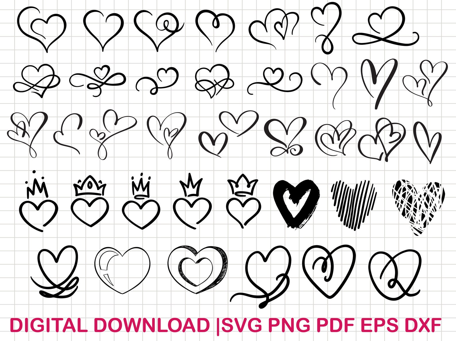 Heart Svg Bundle Heart Svg Hand Drawn Heart Svg Open Heart - Etsy Canada