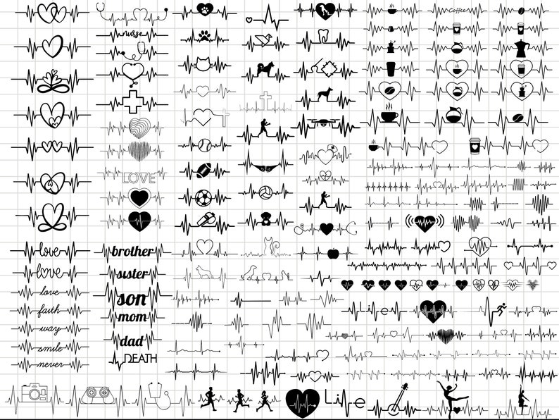 HEARTBEAT SVG Bundle, HEARTBEAT Clipart, Heartbeat Svg Cut Files for ...