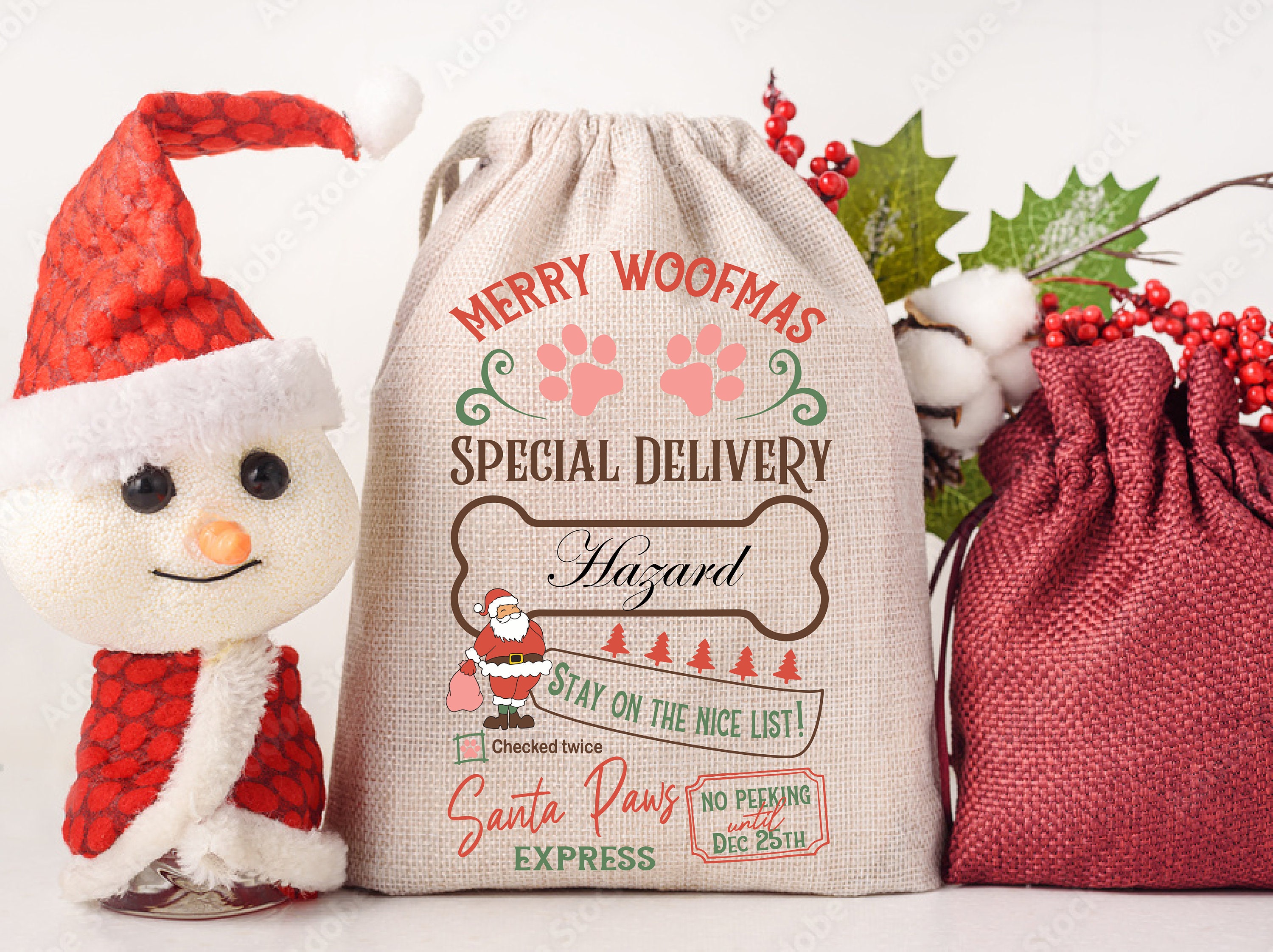 Santa Sack SVG Bundle, Christmas Gift Bag, North Pole Delivery (digital ...
