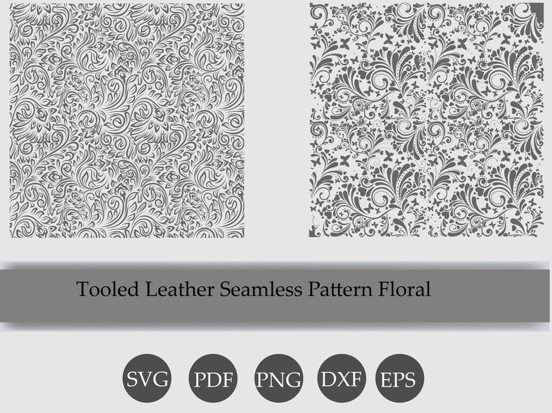 15 Tooled Leather Seamless Pattern Floral Svg Bundle, Floral Pattern ...