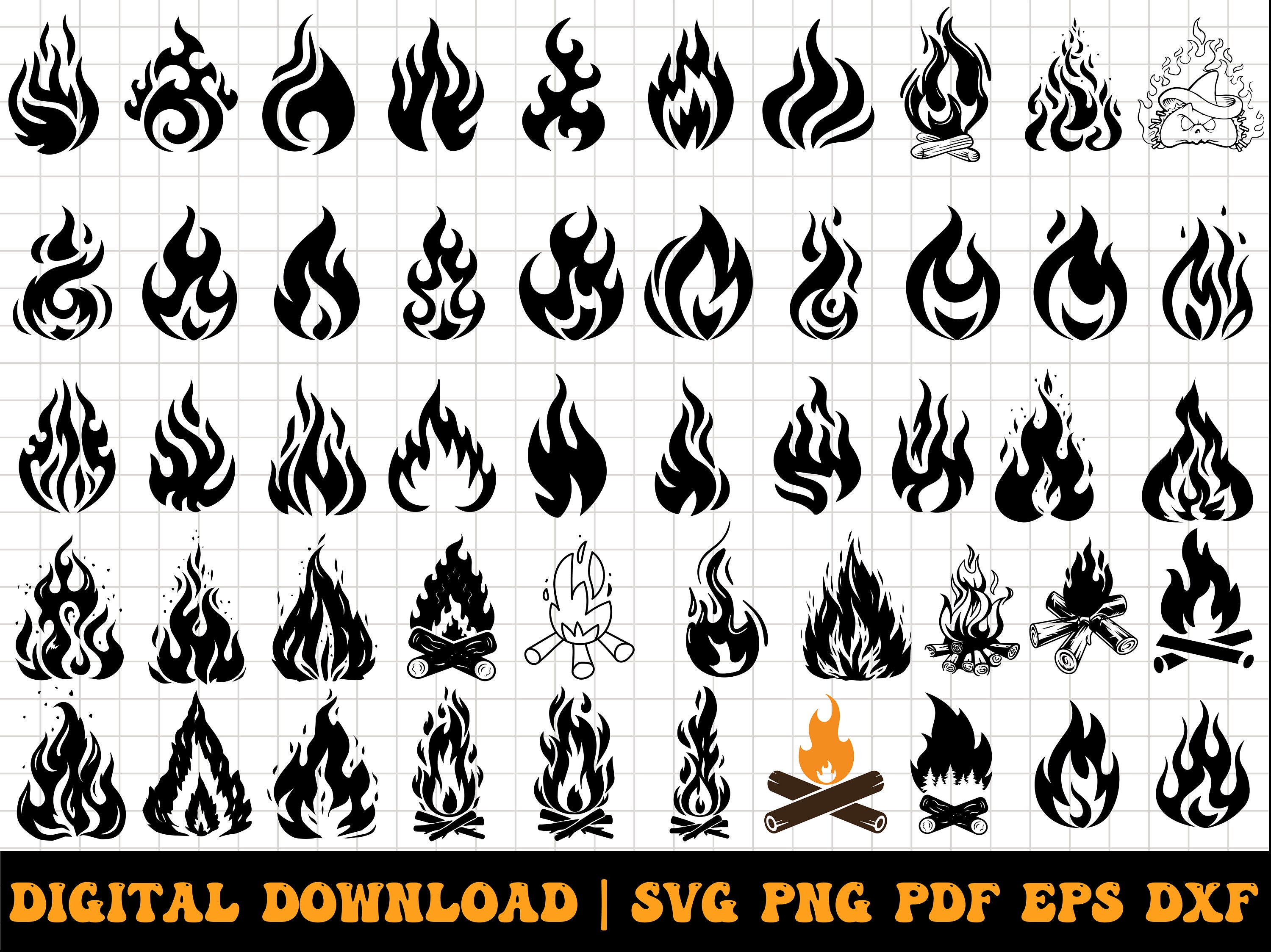 Fire SVG Bundle Fire Clipart Fire Svg Files Fire Flames - Etsy Australia