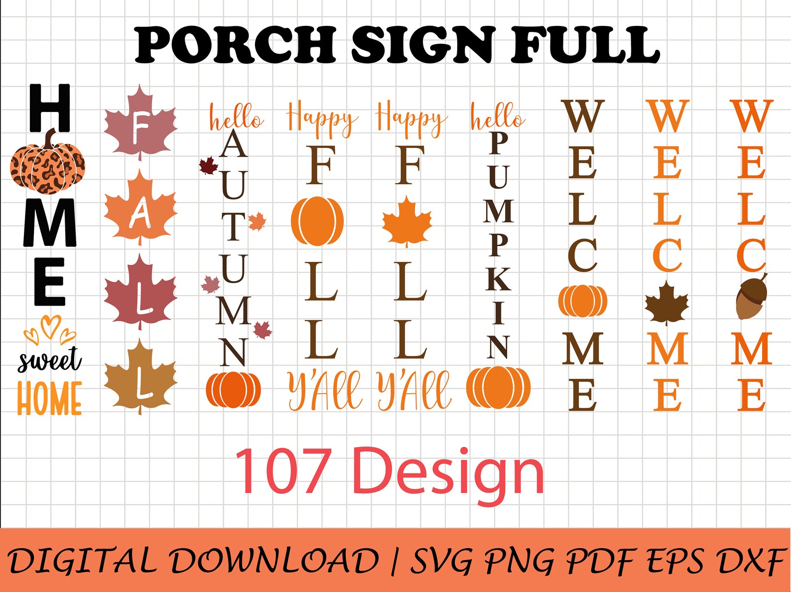 Fall Designs SVG Bundle, Autumn, Thanksgiving (digital Download) - Etsy