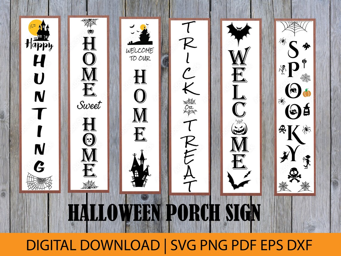 Halloween Porch Sign SVG Bundle, Halloween Porch Signs Svg, Halloween ...