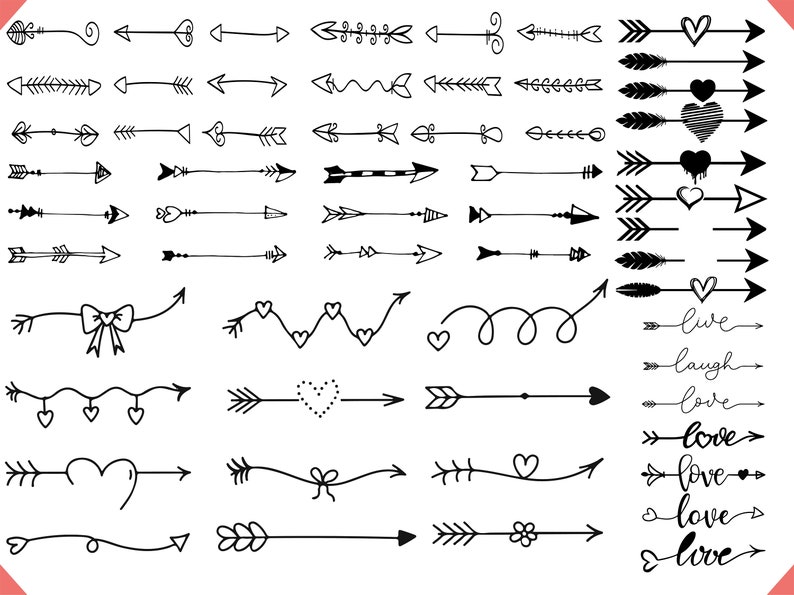 Arrows SVG Bundle, Archery Arrows SVG Bundle, Arrow SVG, Bow Svg, Hand ...