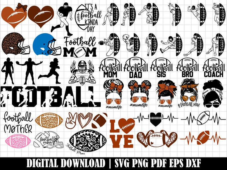 Football SVG Bundle, Mom Dad Svg, Game Day Vibes (digital Download) - Etsy