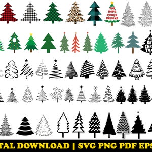 Christmas Tree SVG DXF PNG Bundle, Pine Tree Svg, Christmas Svg, Pine ...