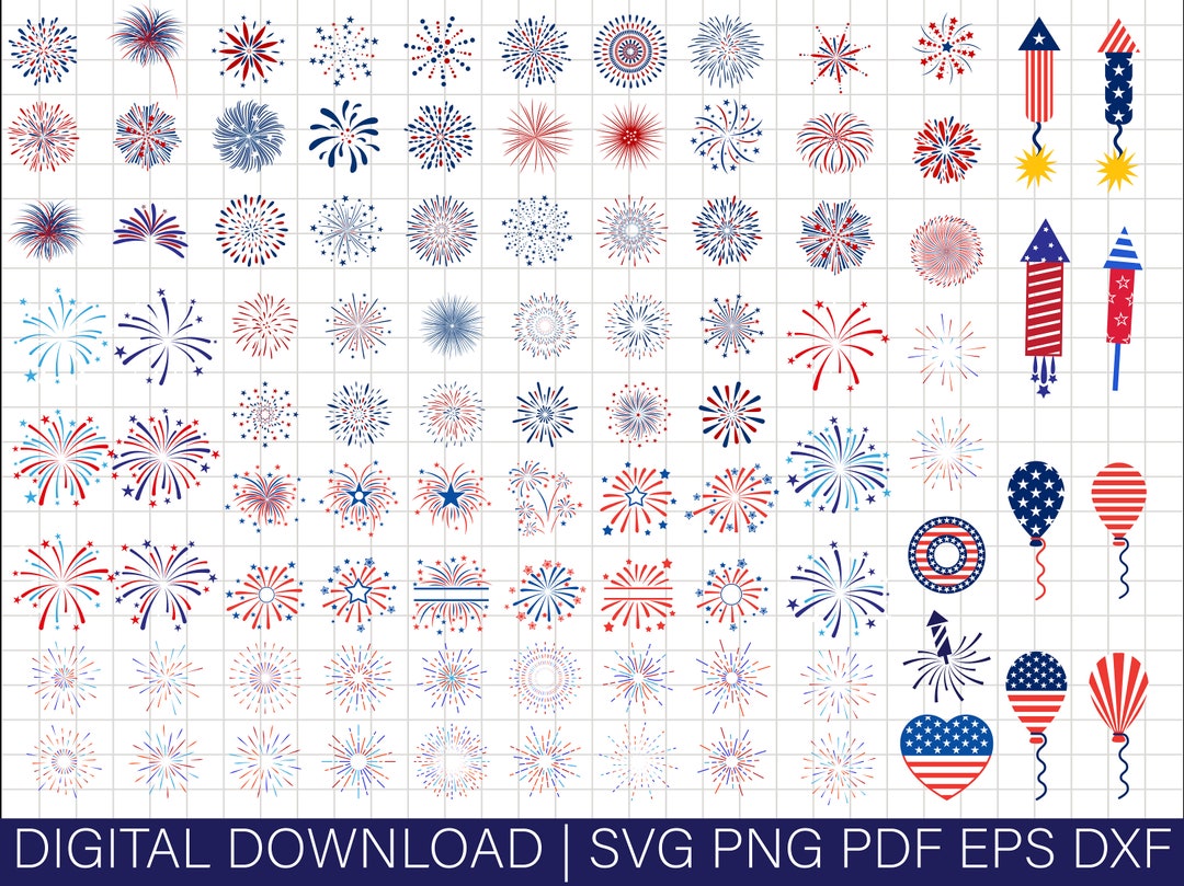 4th of July Svg Bundle Fireworks Svg & Png, 4th of July Fireworks, USA ...