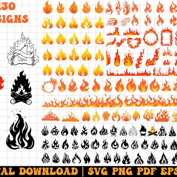 Flame Svg - Etsy