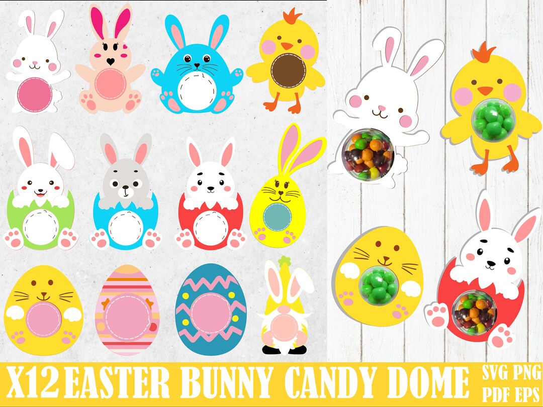 Easter Candy Dome SVG Bundle, Bunny Chocolate Holder (digital Download ...