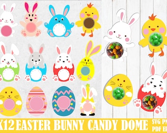 Easter Candy Dome Svg Bundle, Easter Candy Holder SVG, Bunny Candy ...
