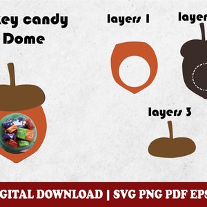 Turkey Candy Dome SVG, Candy Ornaments SVG, Thanksgiving Party Favor ...