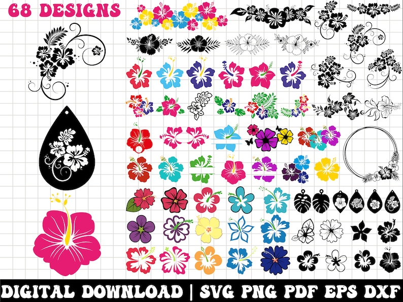 Flores svg, flor svg, Hibiscus svg, flor tropical svg, flor hawaiana ...
