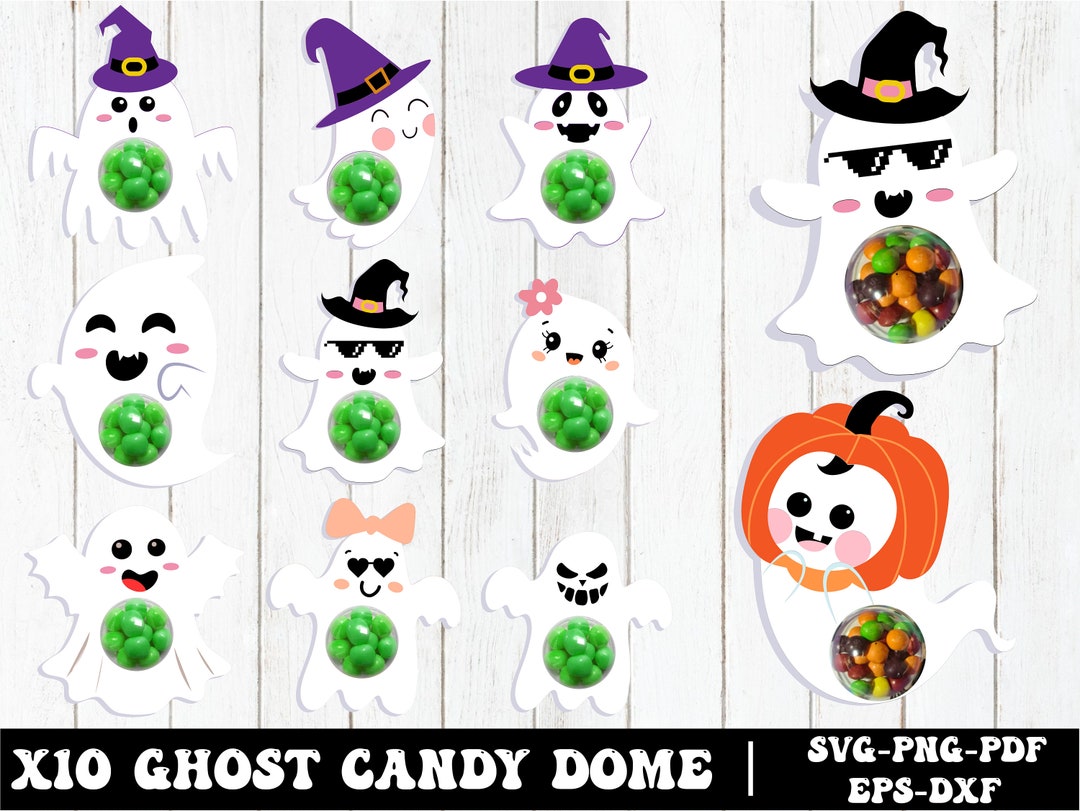 Halloween Candy Dome SVG Bundle, Ghost Candy Dome Svg, Candy Ornaments ...