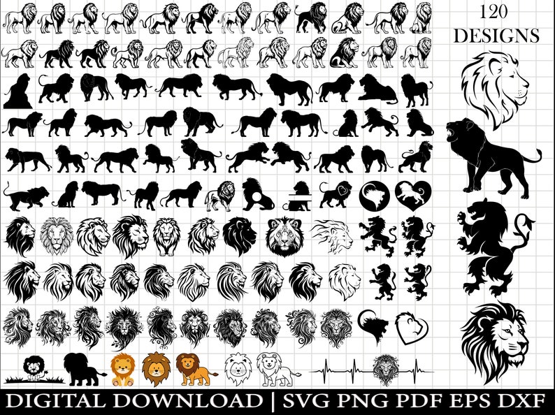 Lion svg - Etsy