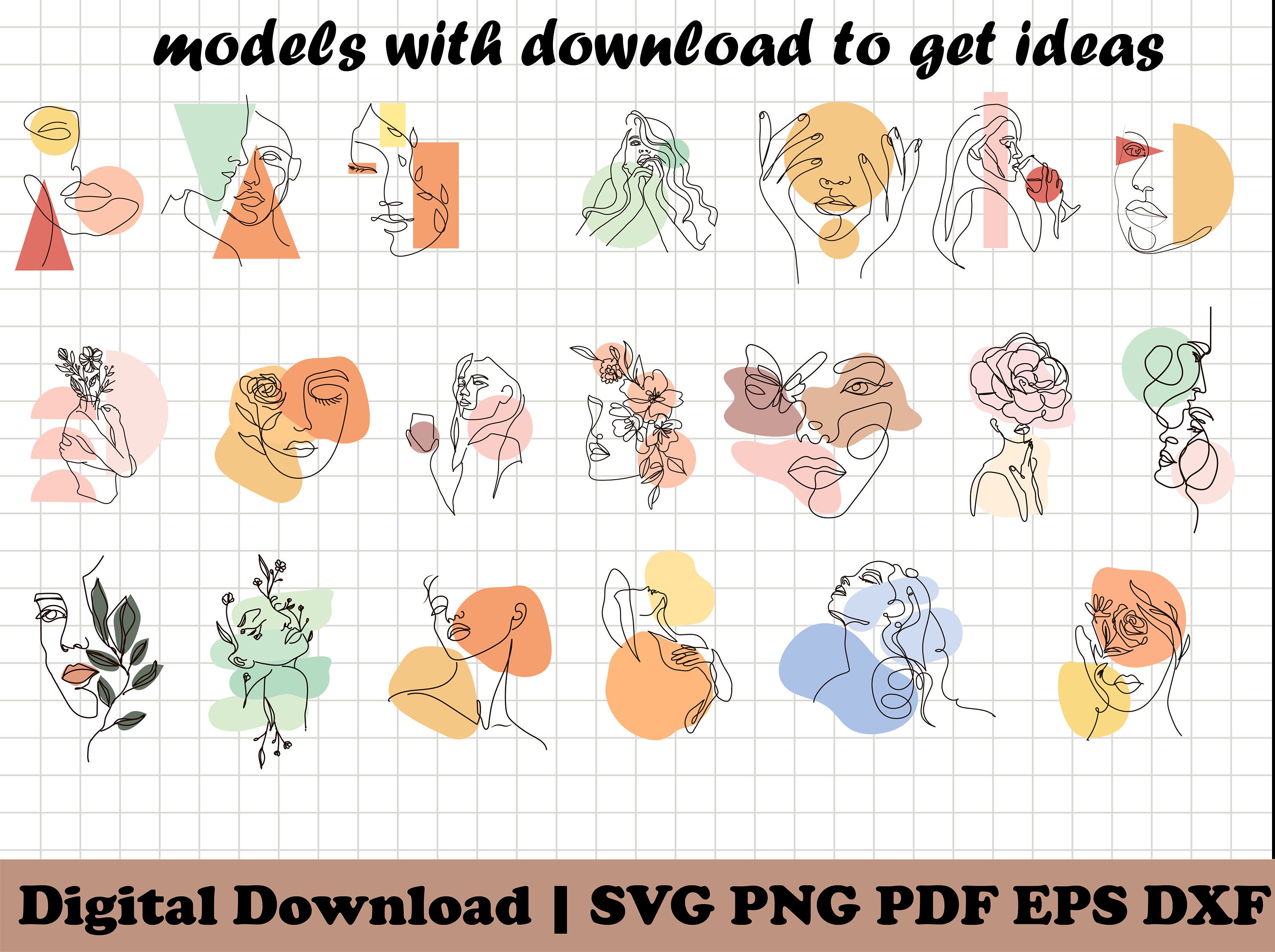 Line Art Svg | Line Art Svg Bundle , Minimal Svg | Floral Line Art Svg ...