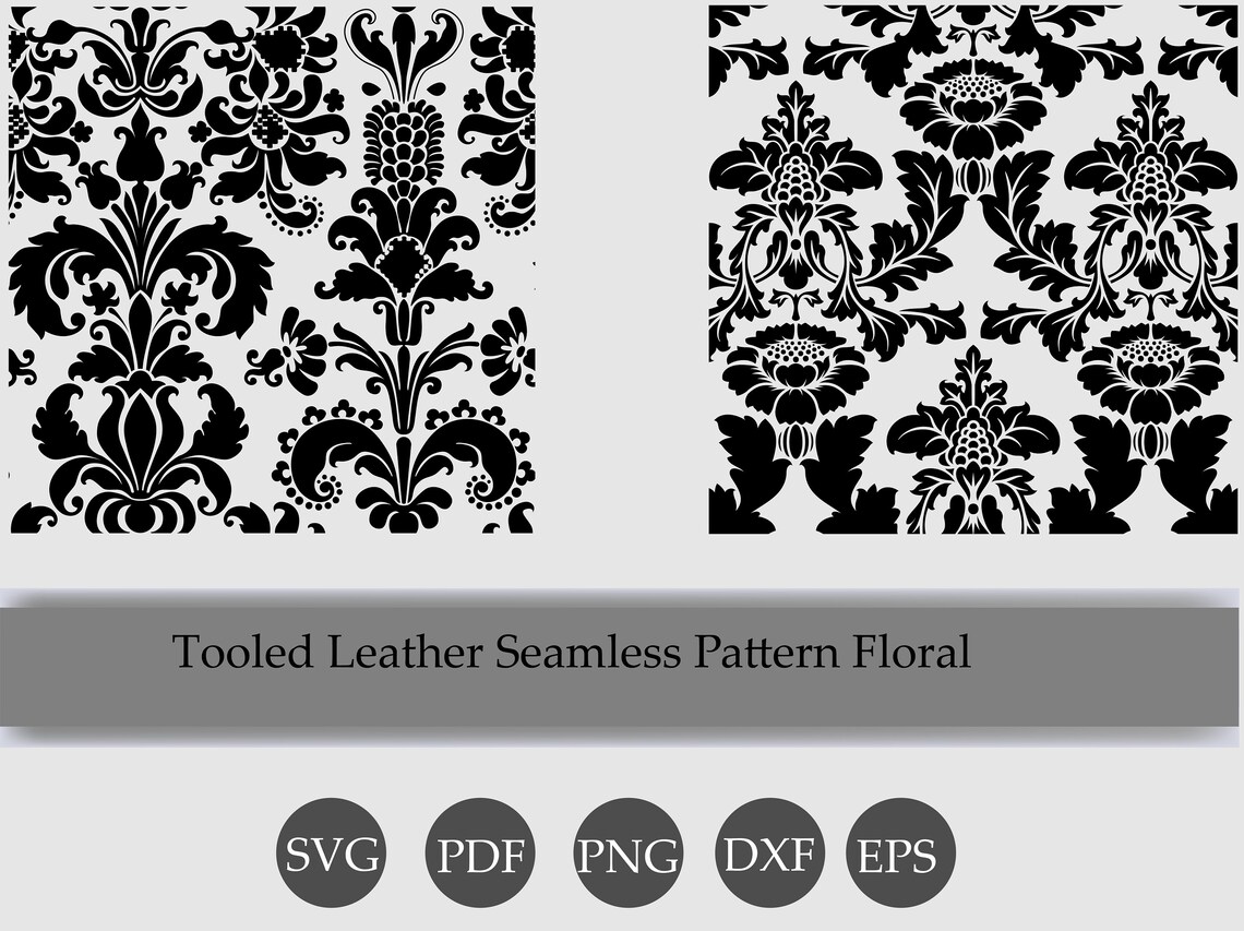 15 Tooled Leather Seamless Pattern Floral Svg Bundle Floral - Etsy
