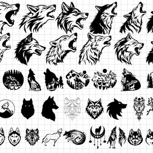 Loup SVG | Silhouette de loup | Fichiers de coupe Wolf | Conception de ...