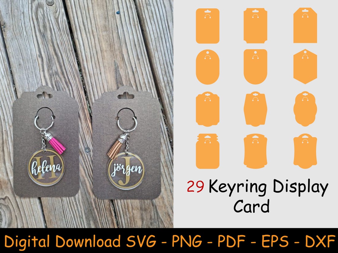 Keyring Display Card Svg Bundle Keyring Display Card - Etsy