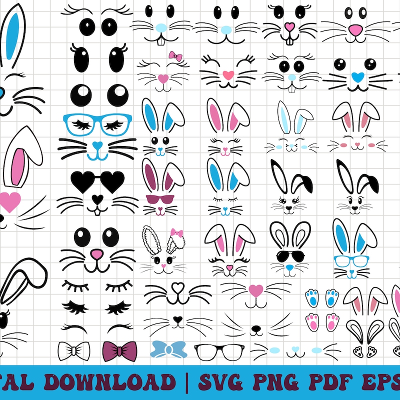 Plotterdatei hasen gesicht - Etsy.de