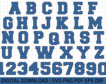 Varsity Font Svg, Block Font Svg, College Font, University Font ...