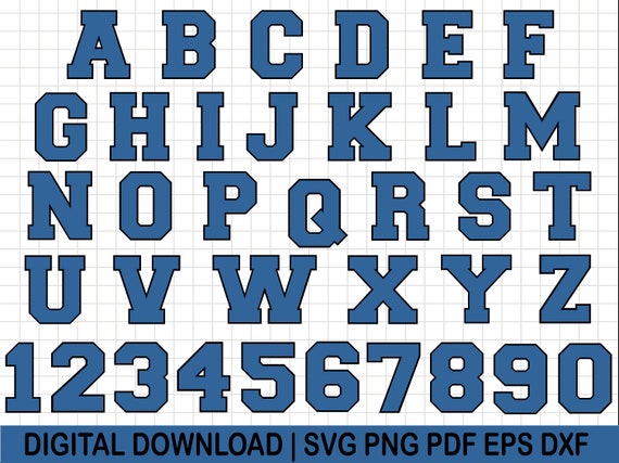Varsity Font Svg Block Font Svg College Font University - Etsy Varsity Font Svg Block Font Svg College Font University - Etsy