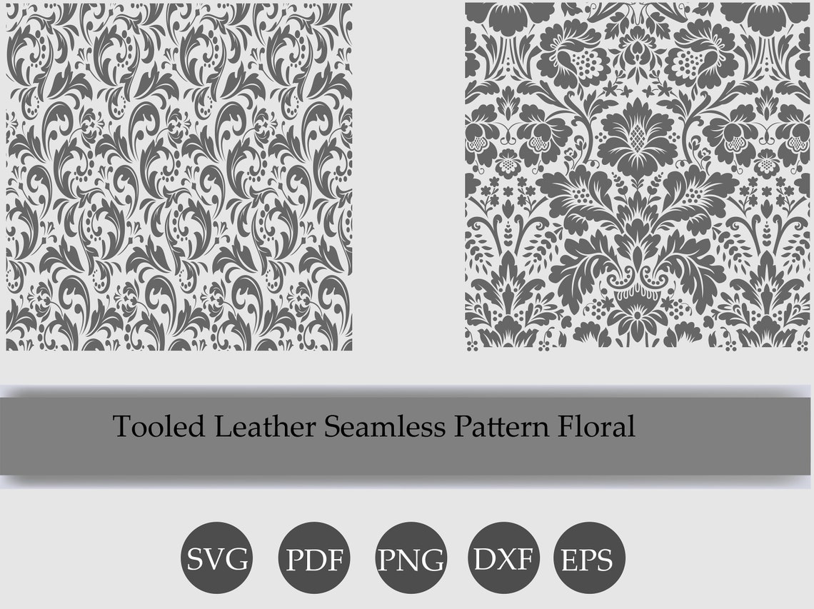 15 Tooled Leather Seamless Pattern Floral Svg Bundle Floral - Etsy