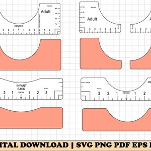 Tshirt Ruler Printable Bundle, T-shirt Alignment Tool Template, Tshirt ...