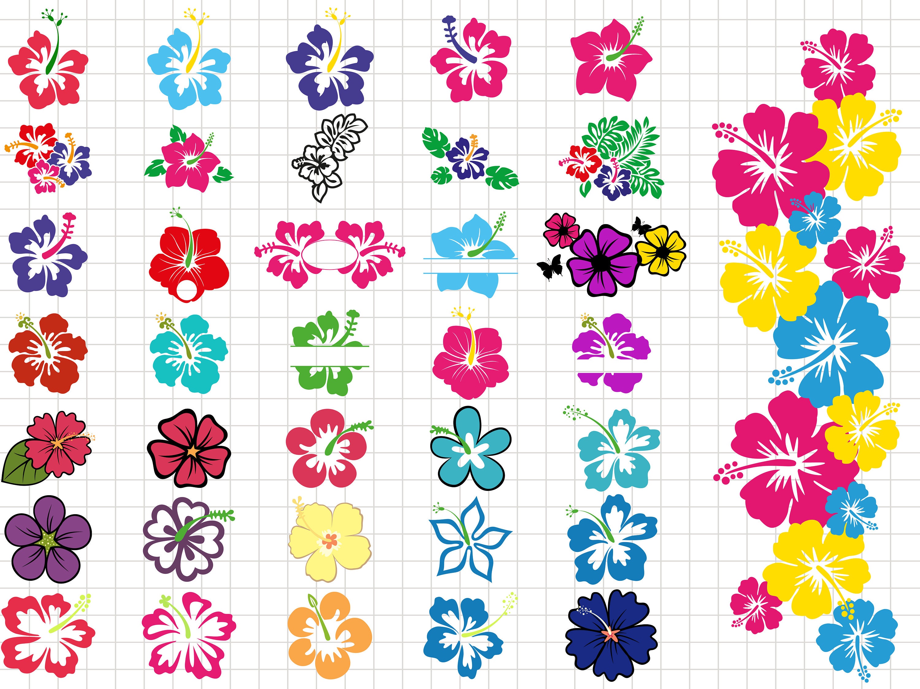 Flowers Svg, Flower Svg, Hibiscus Svg, Tropical Flower Svg, Hawaiian ...