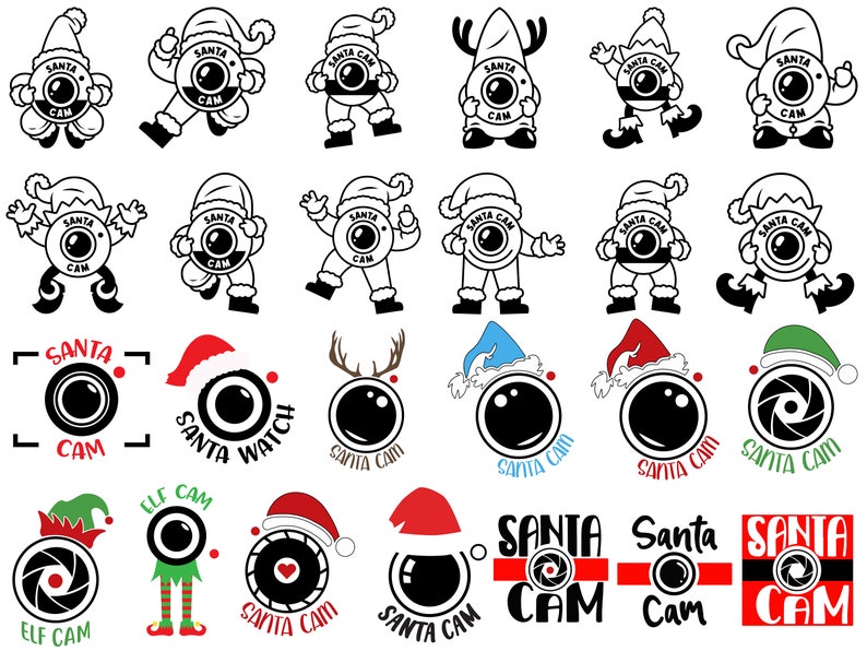 Santa Cam Svg Bundle Santa Cam Svg Elf Cam Svg Reindeer Cam - Etsy