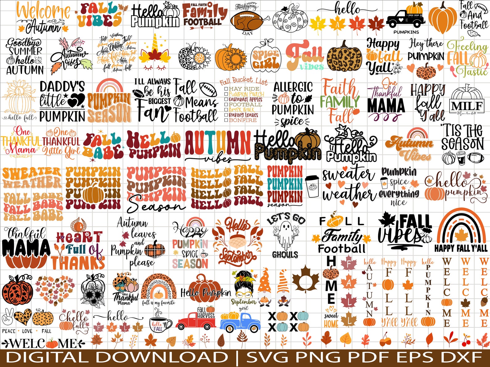 Fall SVG Bundle, Fall Svg, Autumn Svg, Thanksgiving Svg, Fall Svg ...