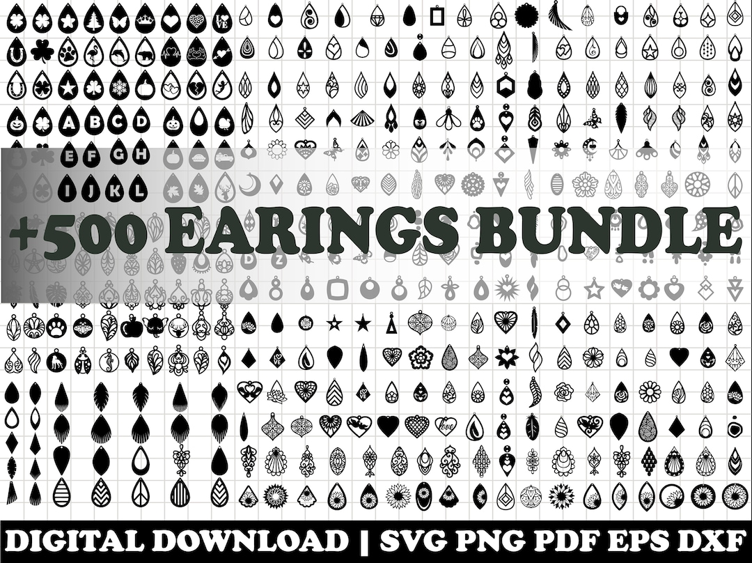 EARRINGS SVG Bundle, Earring SVG Bundle, Earring Cut Patterns, Leather ...