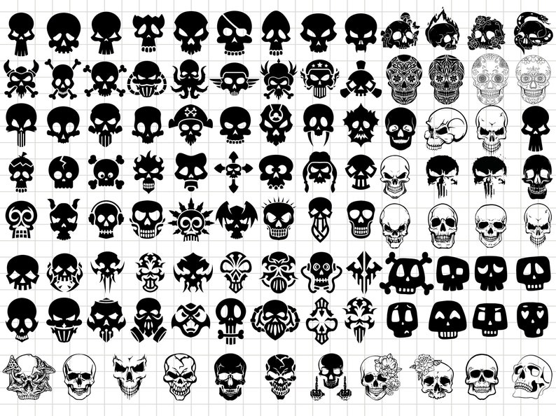 Skull Svg Bundle Skull Png Files Sugar Skulls Svg Skull - Etsy