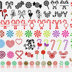 Candy Cane SVG, Candy Canes Clipart, Candy Cane With Bow, Christmas ...