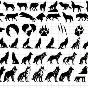 Loup SVG | Silhouette de loup | Fichiers de coupe Wolf | Conception de ...