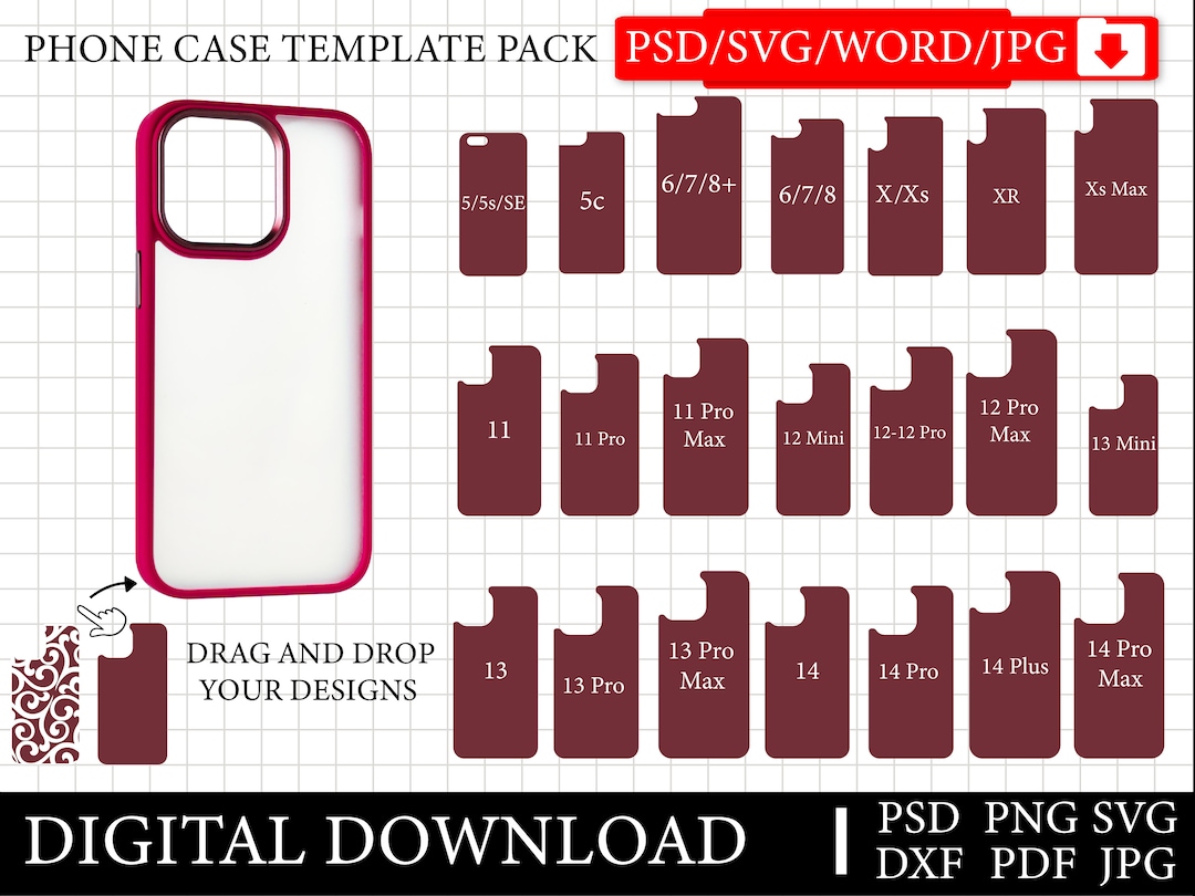 IPhone Case Sublimation Template, SVG Vector Bundle (digital Download ...