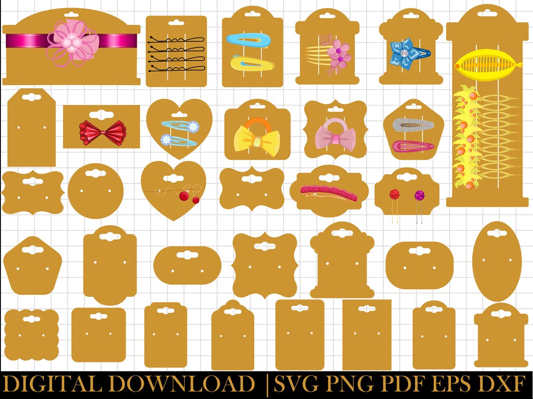 Bow Card SVG, Hair Bow Card Svg, Bow Display Card Svg, Hair Clip Card ...