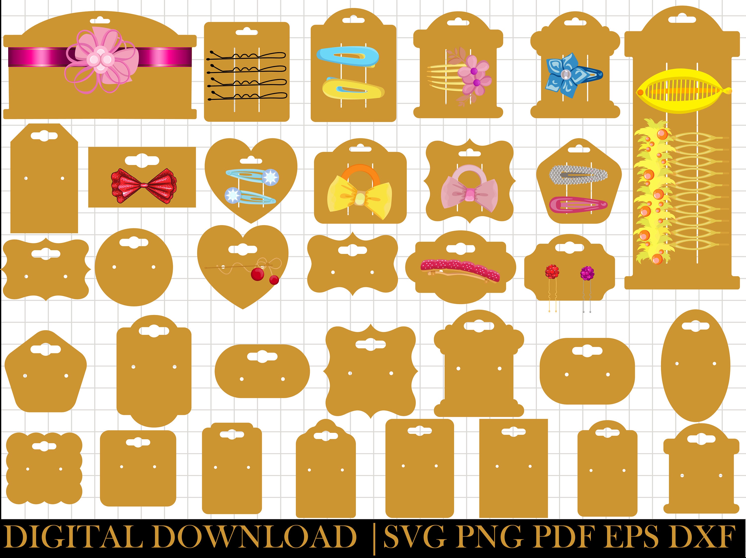 Bow Card SVG, Hair Bow Card Svg, Bow Display Card Svg, Hair Clip Card ...