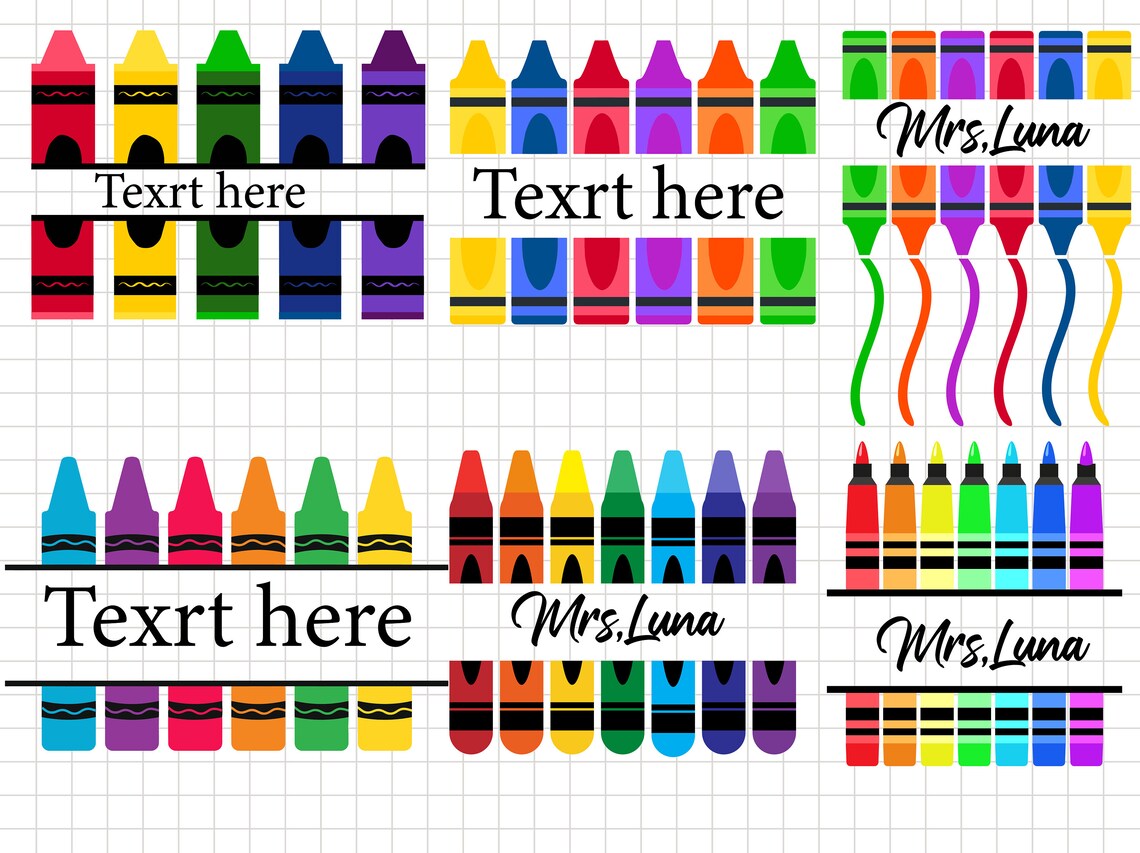Crayon Split Monogram SVG, Teacher Cut Files (digital Download) - Etsy
