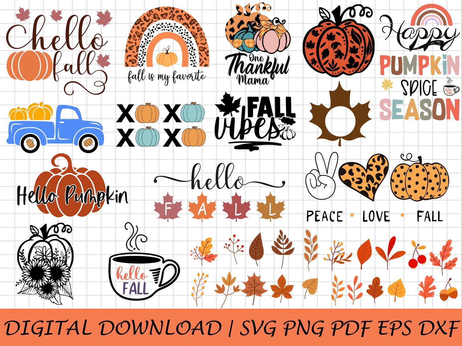 Fall Designs SVG Bundle, Autumn, Thanksgiving (digital Download) - Etsy