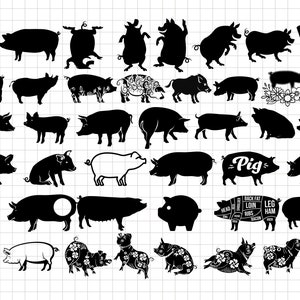 Pig SVG Bundle, Animal Face Cut Files (digital Download) - Etsy